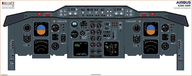 Airbus A300-600F Cockpit Familiarization Poster - Digital Full Scale 3 ...