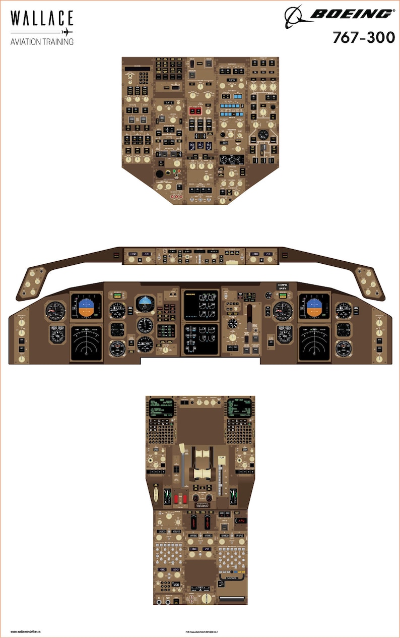 Boeing 767-300 Digital Cockpit Familiarization Poster - Etsy