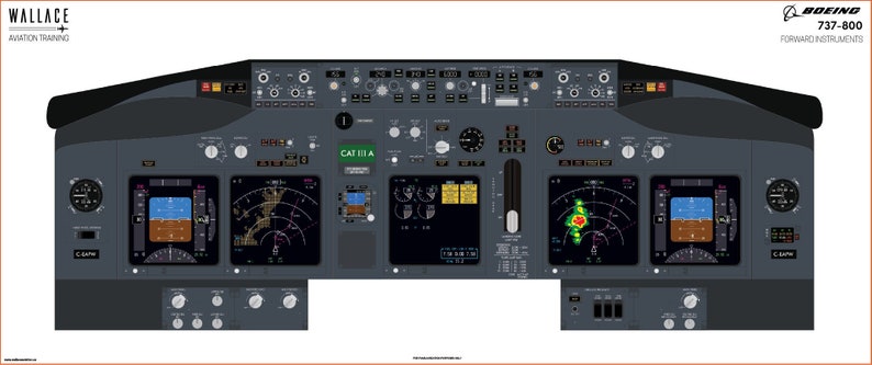 Boeing 737-800 Cockpit Familiarization Poster - Digital Full Scale 3 ...