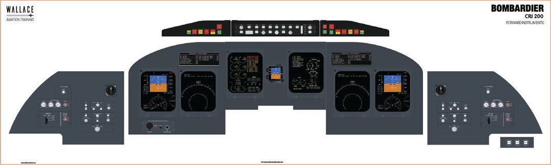 Bombardier CRJ-200 Cockpit Familiarization Poster - Digital Full Scale ...