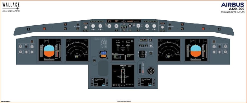 Airbus A320-200 Cockpit Familiarization Poster - Digital Full Scale 3 ...