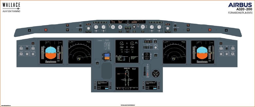 Airbus A320-200 Cockpit Familiarization Poster - Digital Full Scale 3 ...