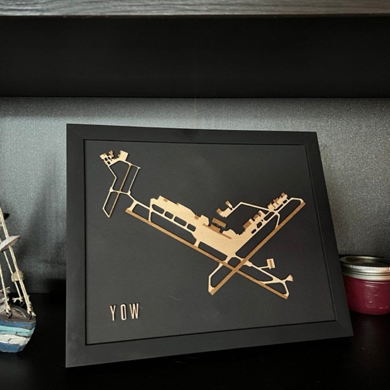 Wooden Airport Map YOW - Etsy
