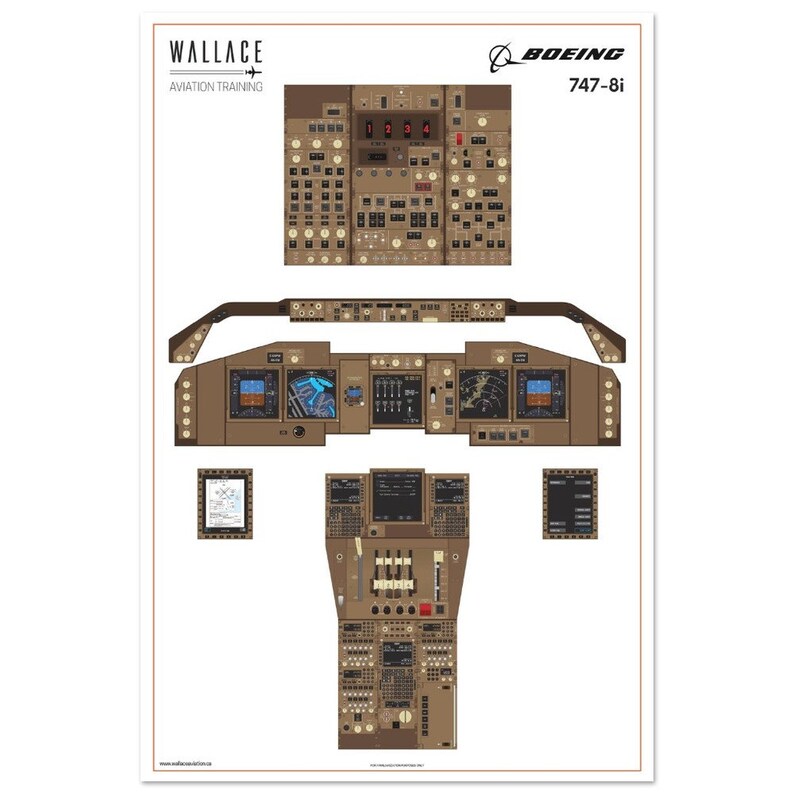 Boeing 747-8i Cockpit Familiarization Poster - Etsy