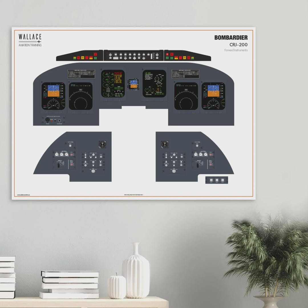 CRJ 200 Cockpit Familiarization Poster - Three Poster Set (printed) - Etsy