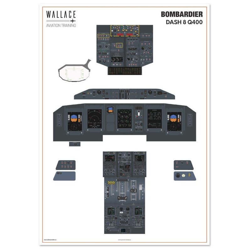 Bombardier Dash 8 Q400 Cockpit Familiarization Poster - Etsy