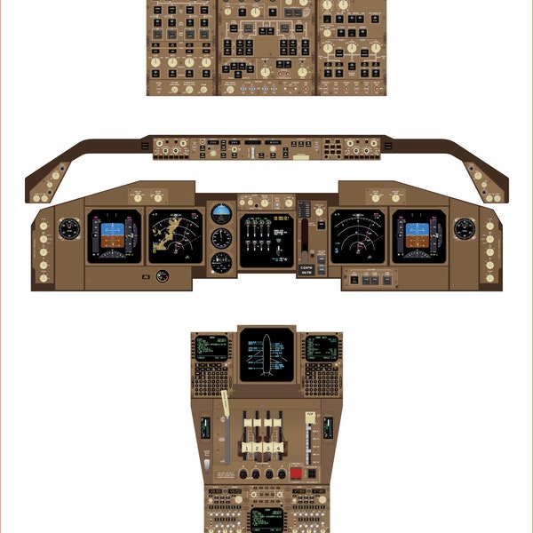 Boeing 747 Cockpit Panel Poster - Etsy
