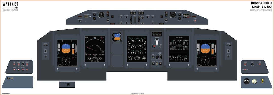 Bombardier Q400 Cockpit Familiarization Poster - Digital Full Scale 3 ...