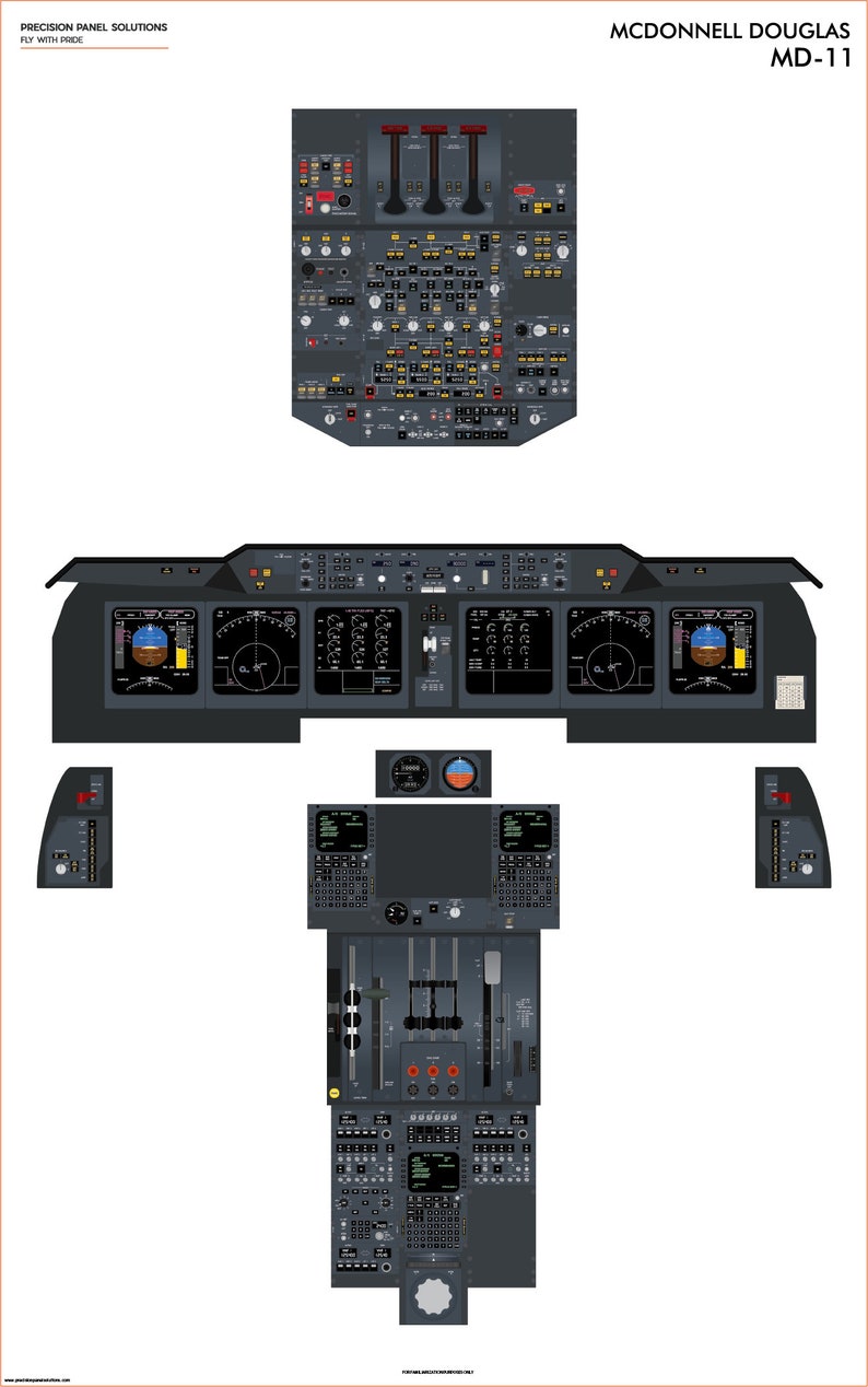 Mcdonnell Douglas MD11 Digital Cockpit Familiarization Poster - Etsy