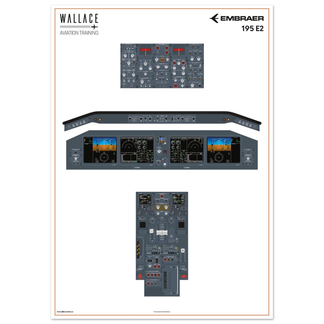 Embraer 195 E2 Cockpit Familiarization Poster (printed) - Etsy