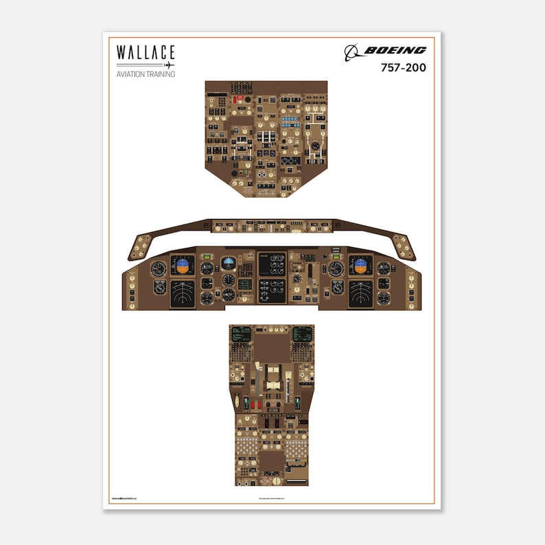 Boeing 757-200 Cockpit Familiarization Poster (printed) - Etsy