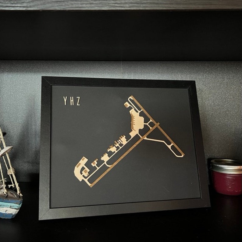 Wooden Airport Map - YHZ - Etsy Canada