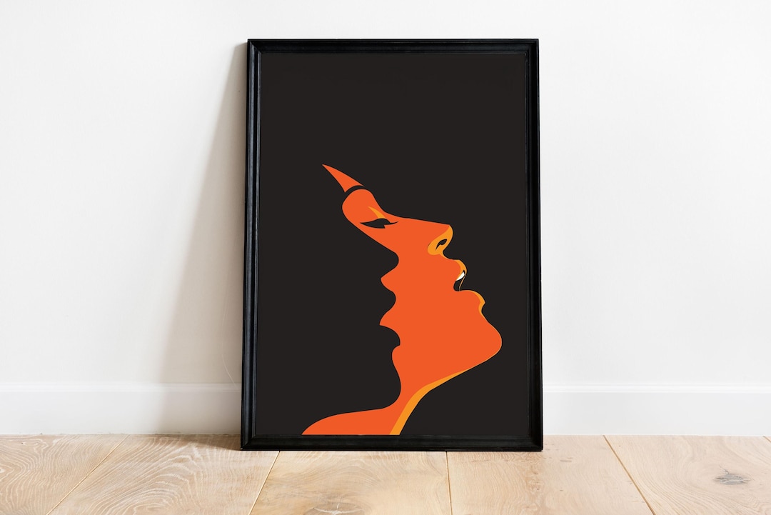 Minimalist Abstract Face Wall Art – Modern Bold Portrait Print - Art ...
