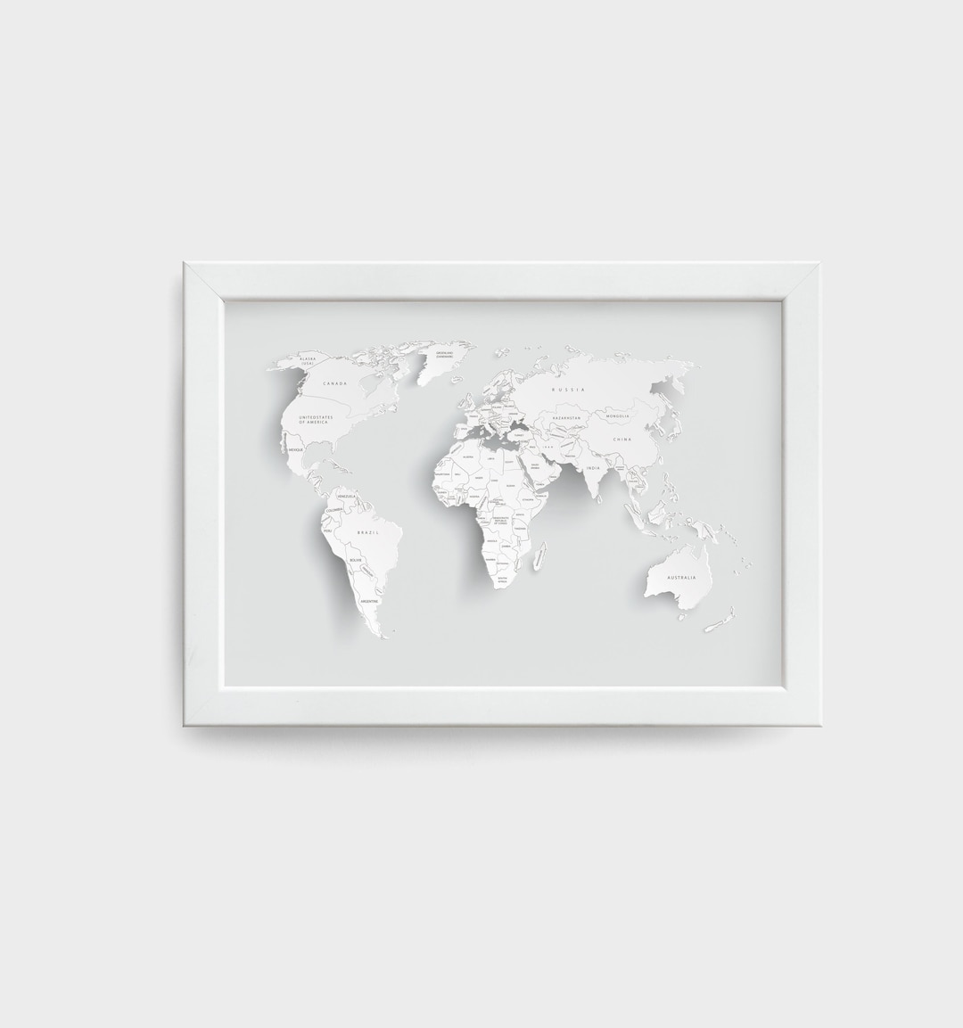 Minimalist World Map Poster - Modern Home Decor - World Map Educational ...