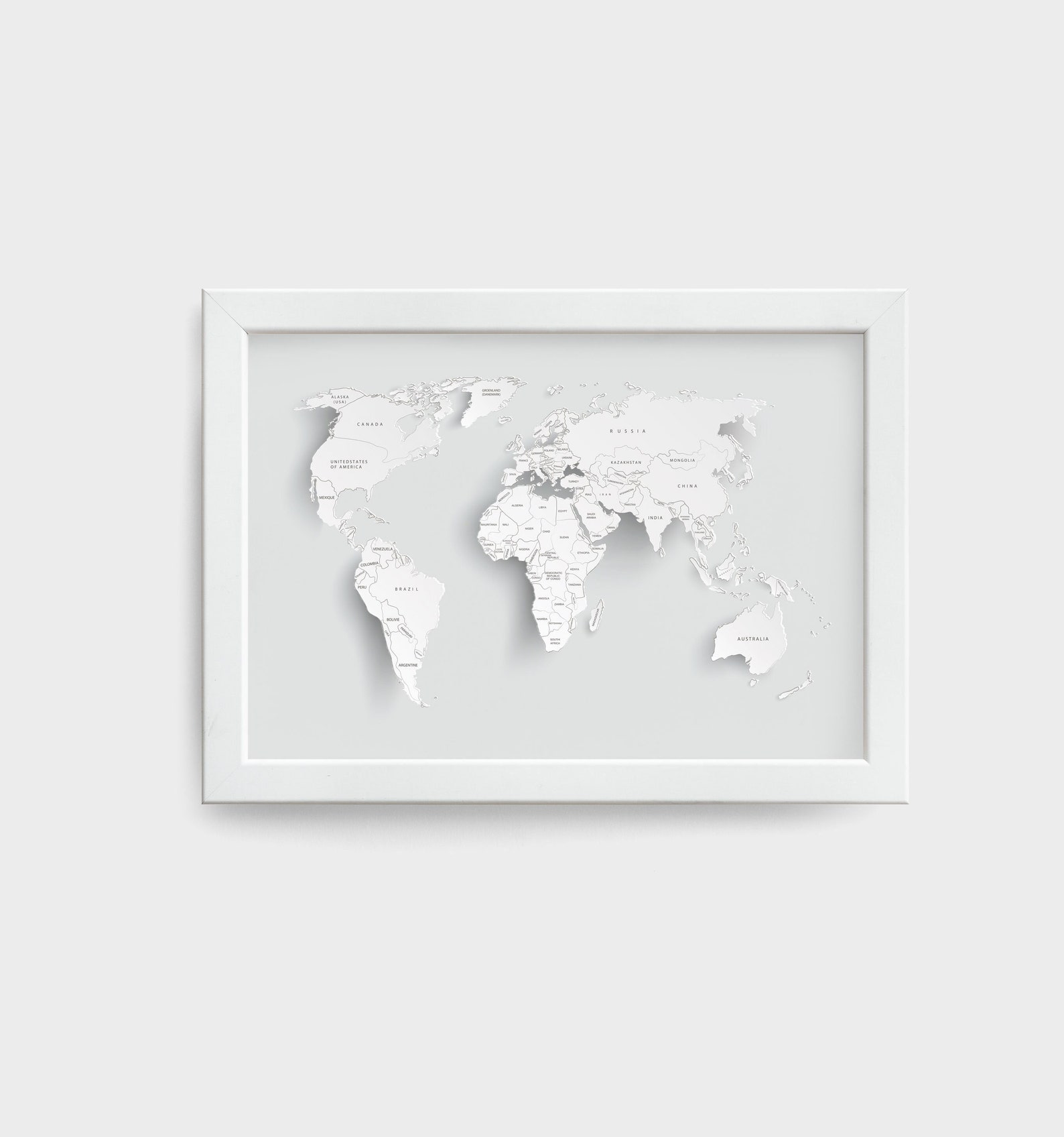 Minimalist World Map Poster - Modern Home Decor - World Map Educational ...