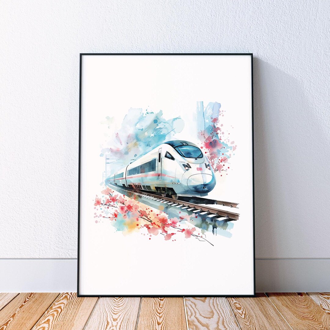 Bullet Train Poster – Transportation Wall Art – Railway Enthusiast Gift ...