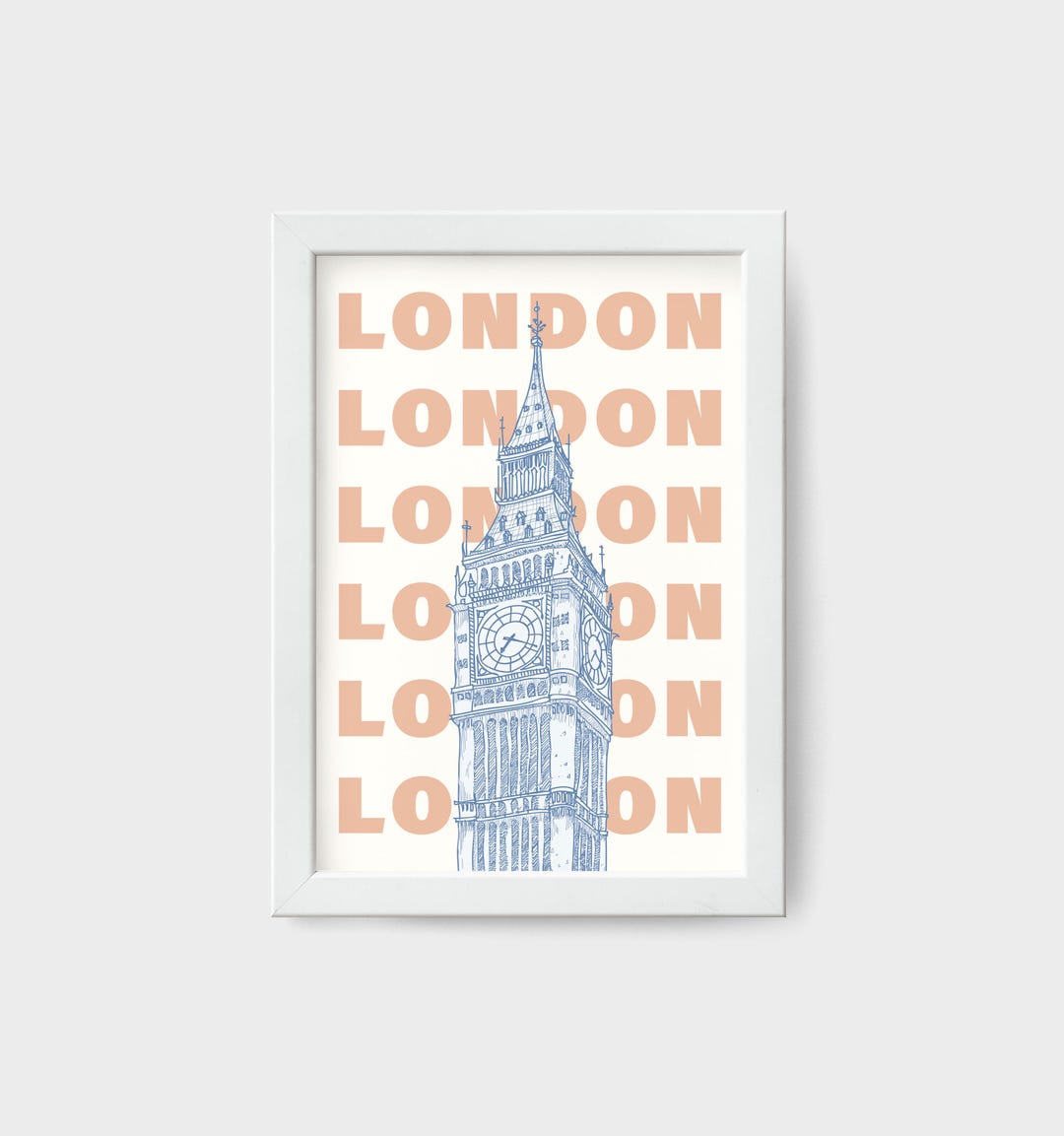 London Skyline Poster - Modern Travel Wall Art | British Decor - Etsy
