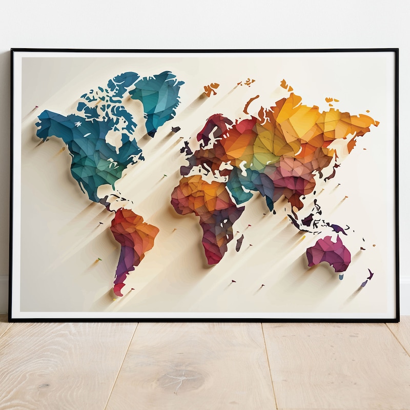 Abstract World Map - Etsy