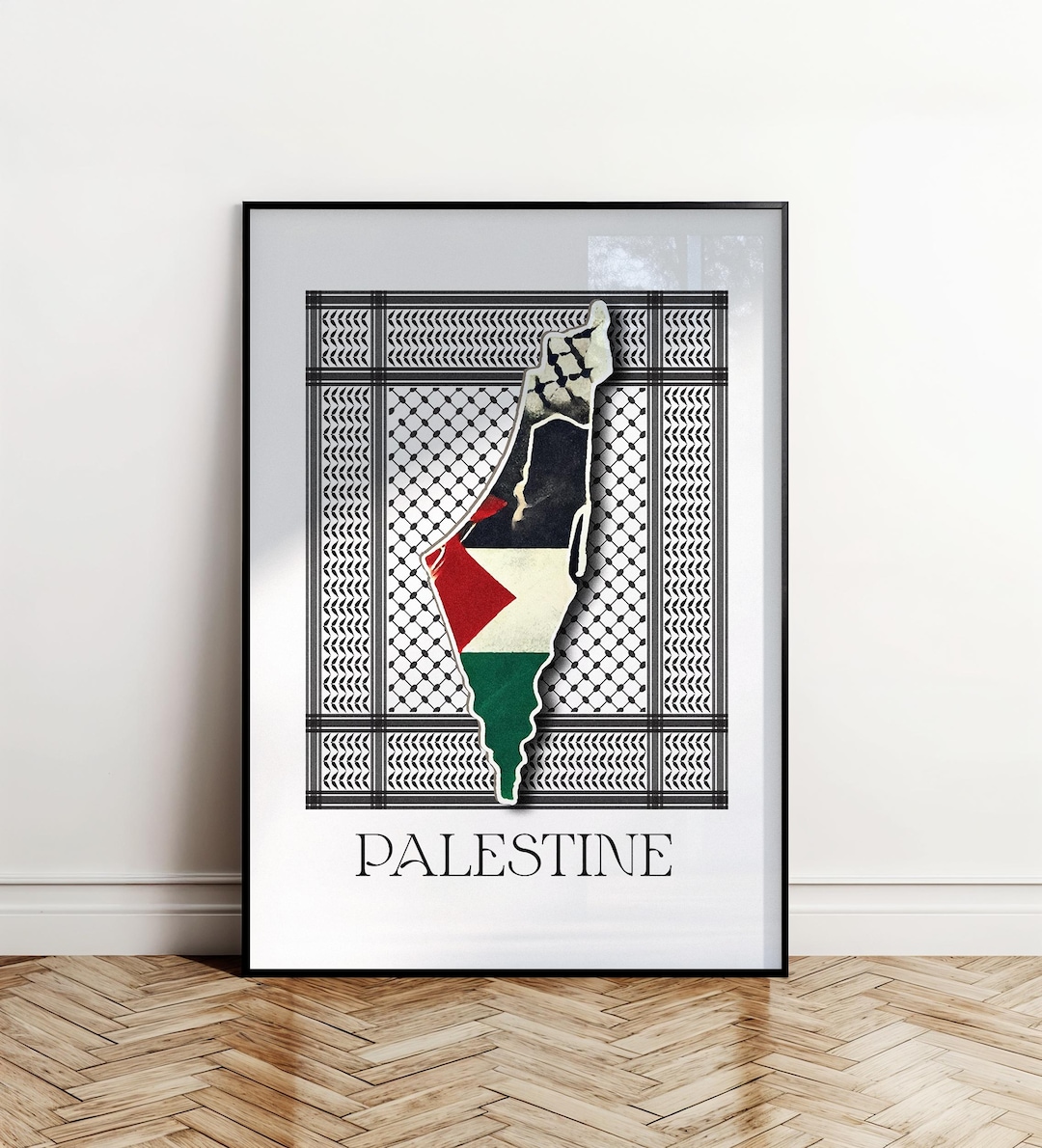 New Palestine Poster - Free Palestine Print - Keffiyeh - Palestinian ...
