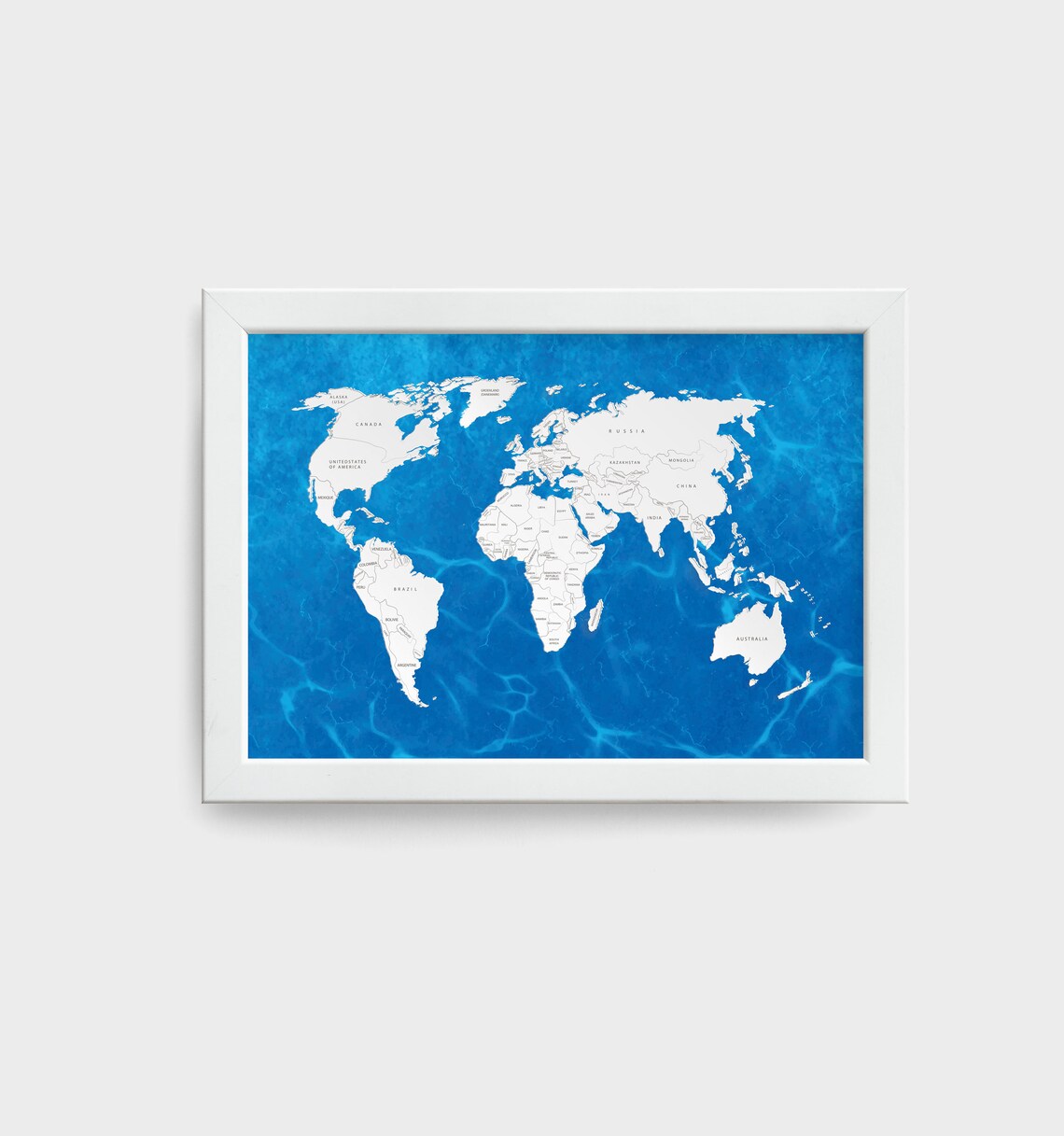 World Map Poster - Modern Home Decor - World Map Educational Print ...