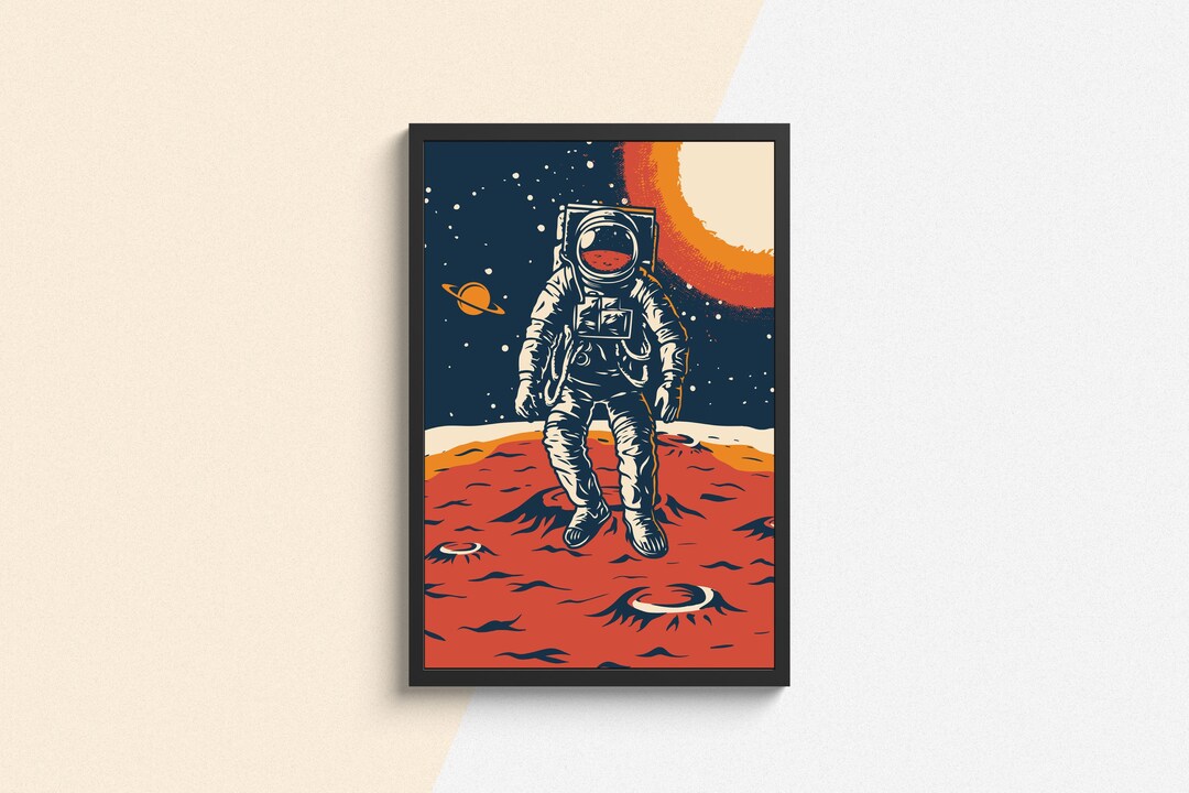 Retro Style Space Poster - Space Decor - Solar System - Galaxy Print ...