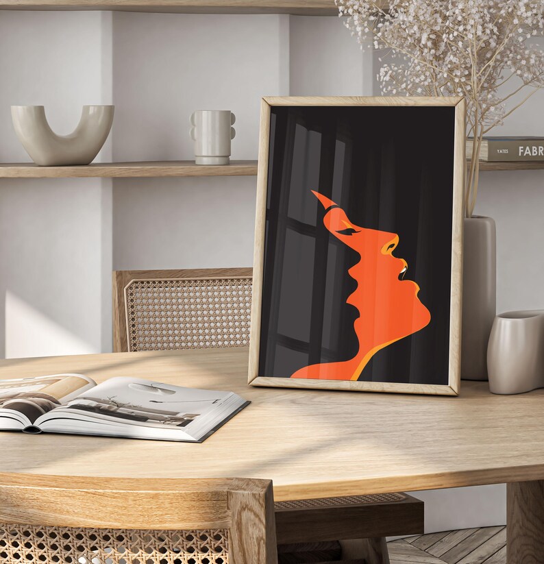 Minimalist Abstract Face Wall Art – Modern Bold Portrait Print - Art ...