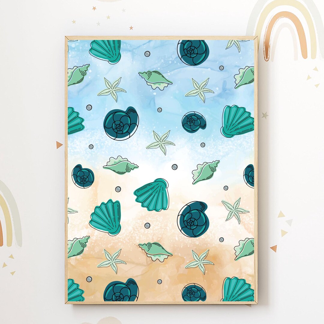Ocean Theme Poster – Nautical Nursery Print | Coastal Ocean Decor | Sea ...