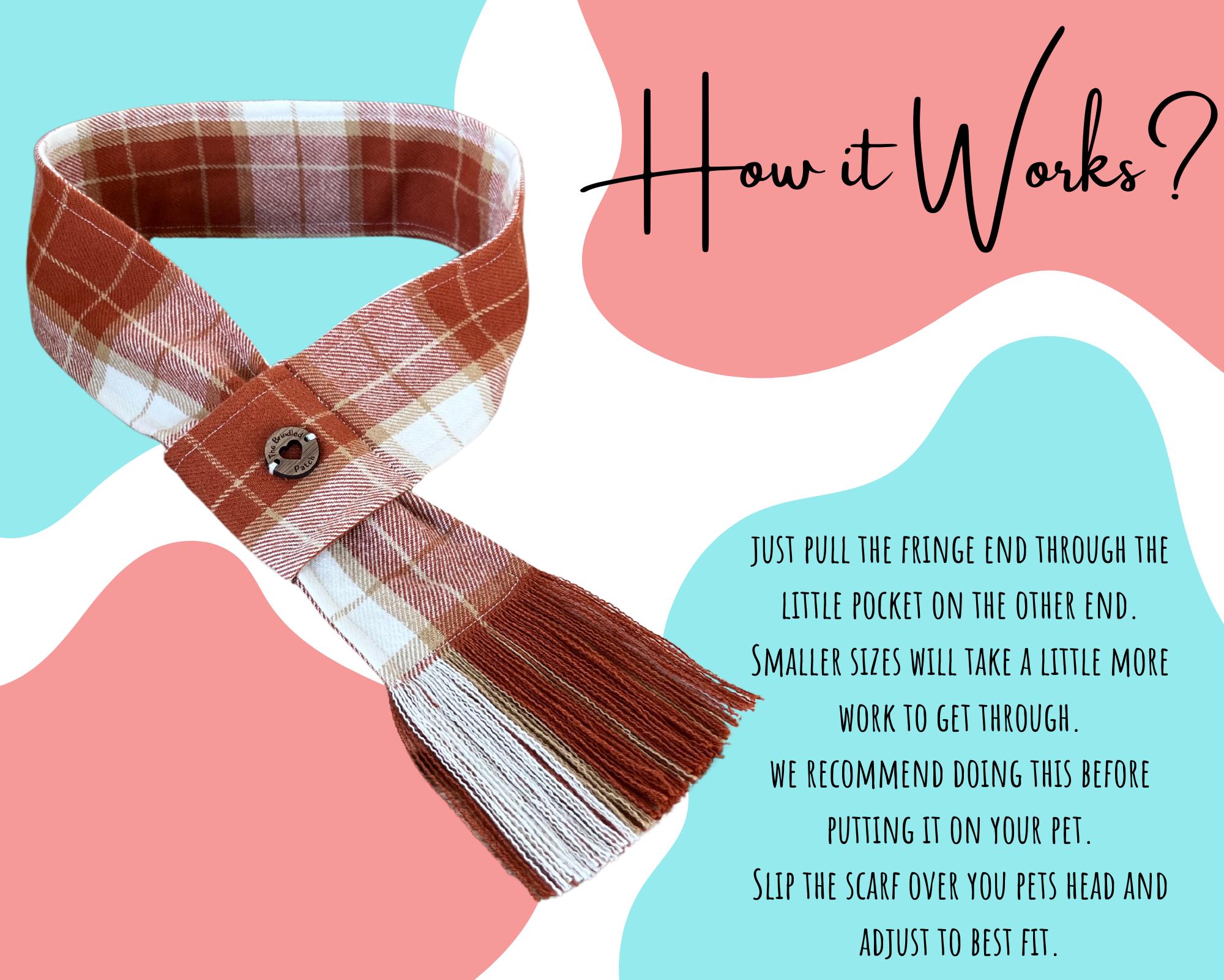 Red Checkered Dog Scarf, Winter Plaid Dog Scarf, Fleece Scarf for Dogs ...
