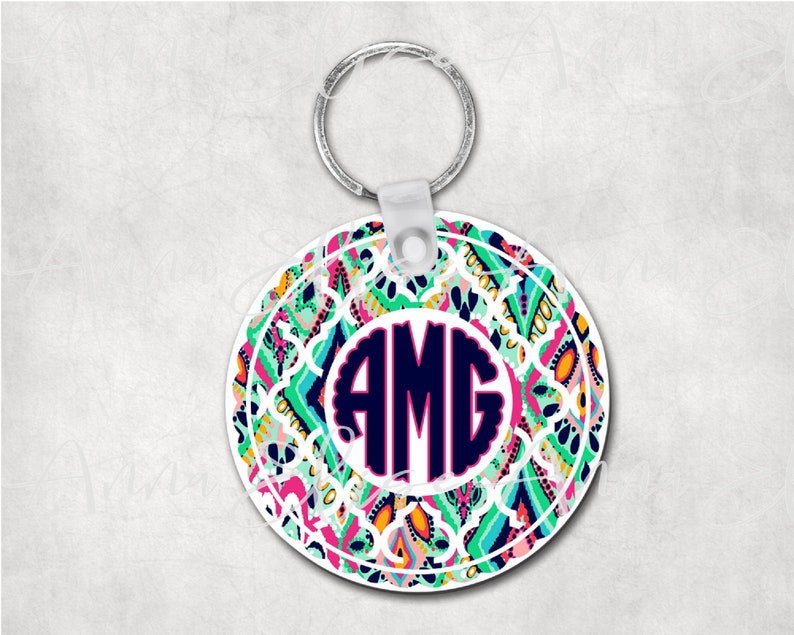 Moroccan Inspired Round Key Chain Sublimation Template - Etsy