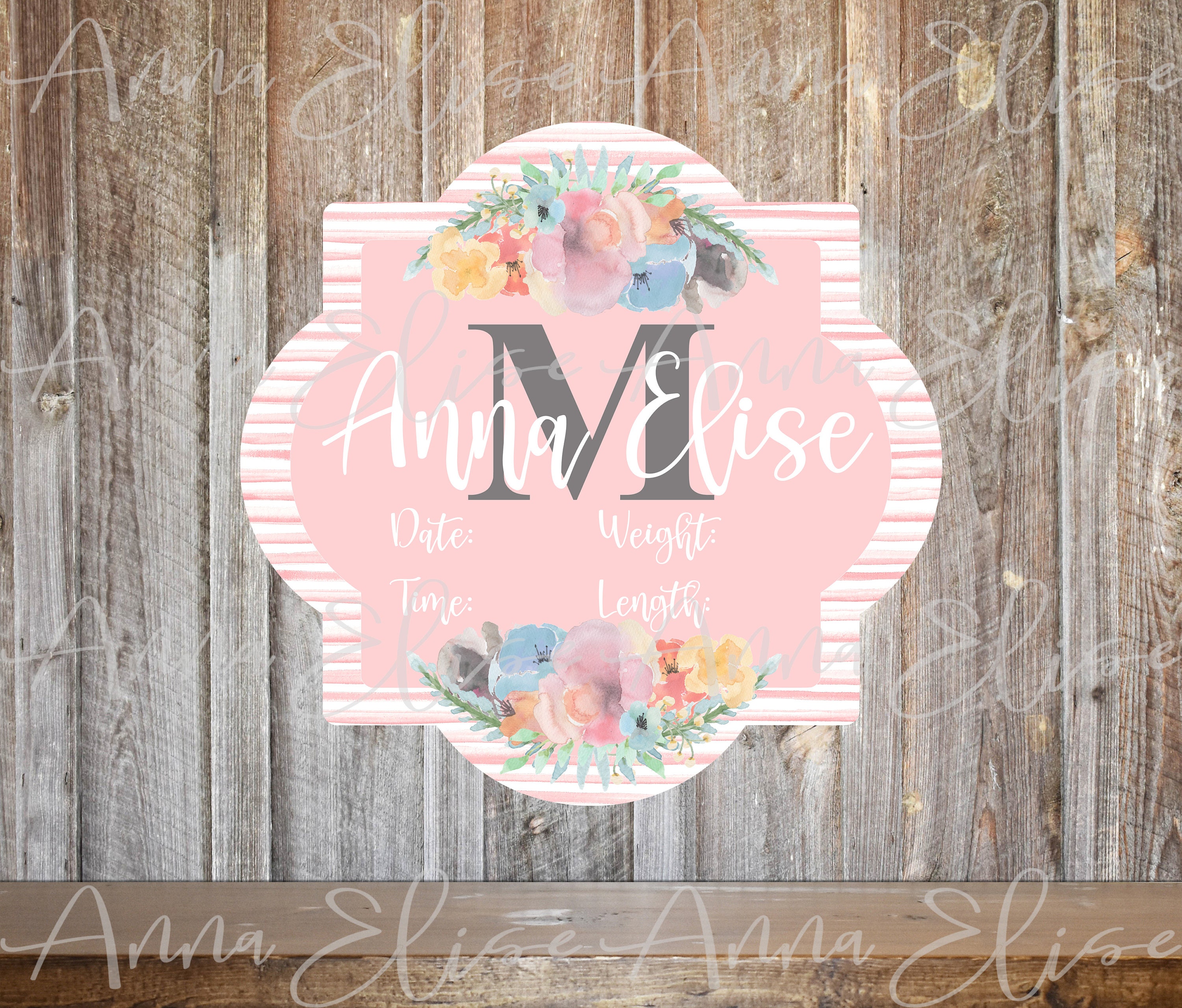 Birth Announcement Sign, Pink Polka Dot, Hospital Announcement Sign ...