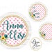 Floral Birth Announcement Sign: Pink Polka Dot Template (digital ...