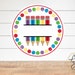 Teacher Round Door Hanger, Colored Pencils, Polka Dots, Split Design ...
