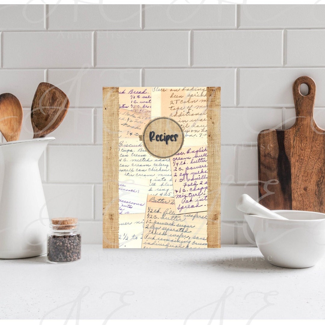 Vintage Recipe Journal Cover, Vintage Cookbook Journal Cover, Antique ...