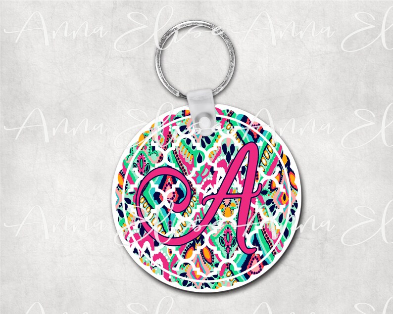 Moroccan Inspired Round Key Chain Sublimation Template - Etsy