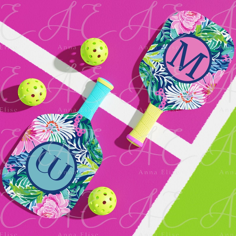 Tropical Floral Pickleball Paddle Cover Design: Sublimation Template ...