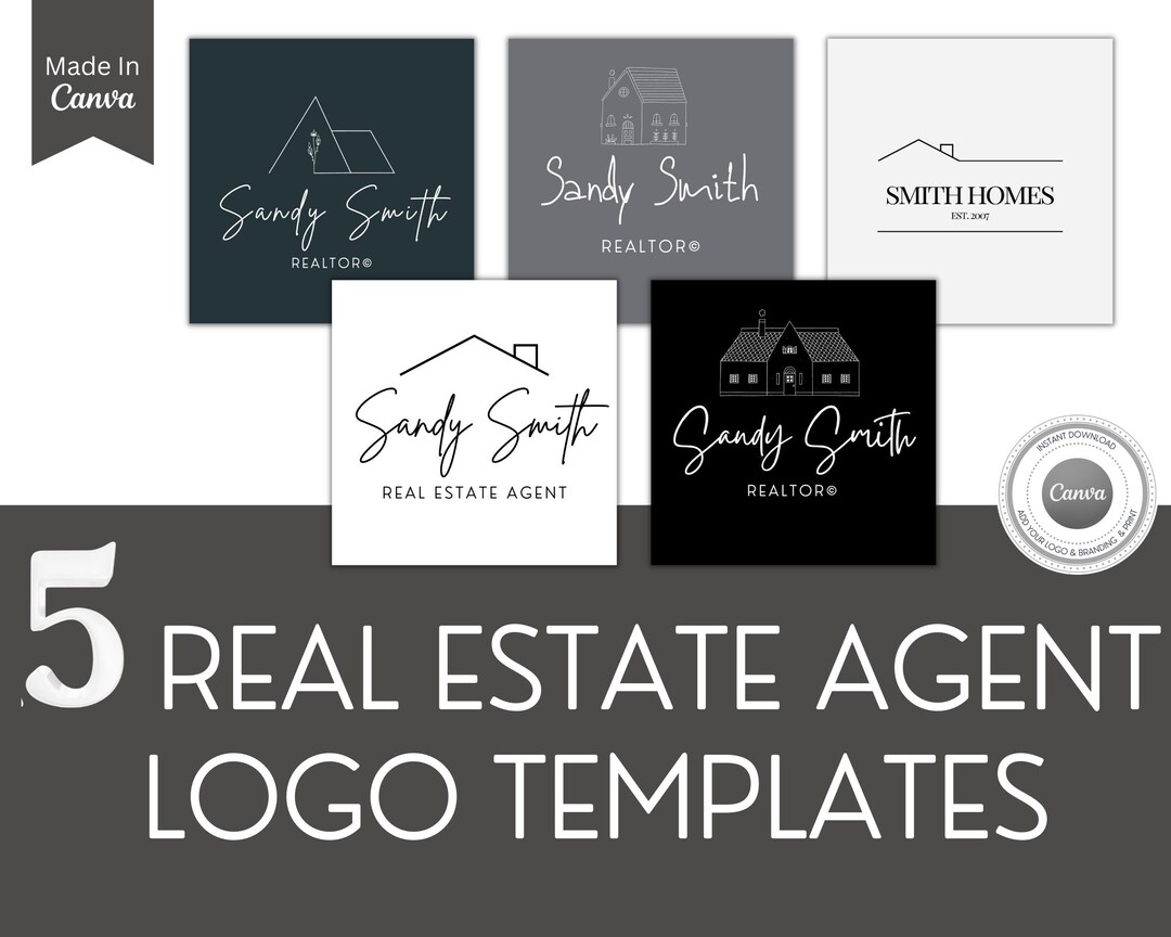 Real Estate Logos for Personal Branding | 5 Customizable Business Logo ...