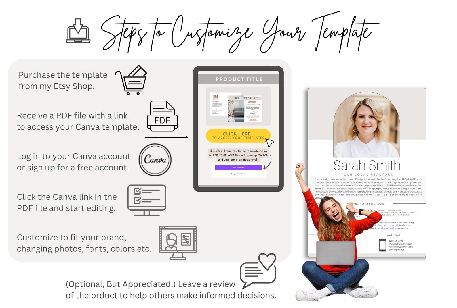 REALTOR INTRODUCTION FLYER, Realtor Letter, Instant Download, Canva ...