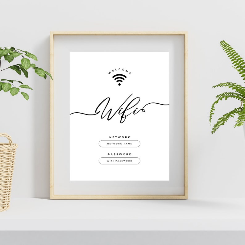 WIFI Password Sign Printable Guest Wi-fi Sign Digital - Etsy