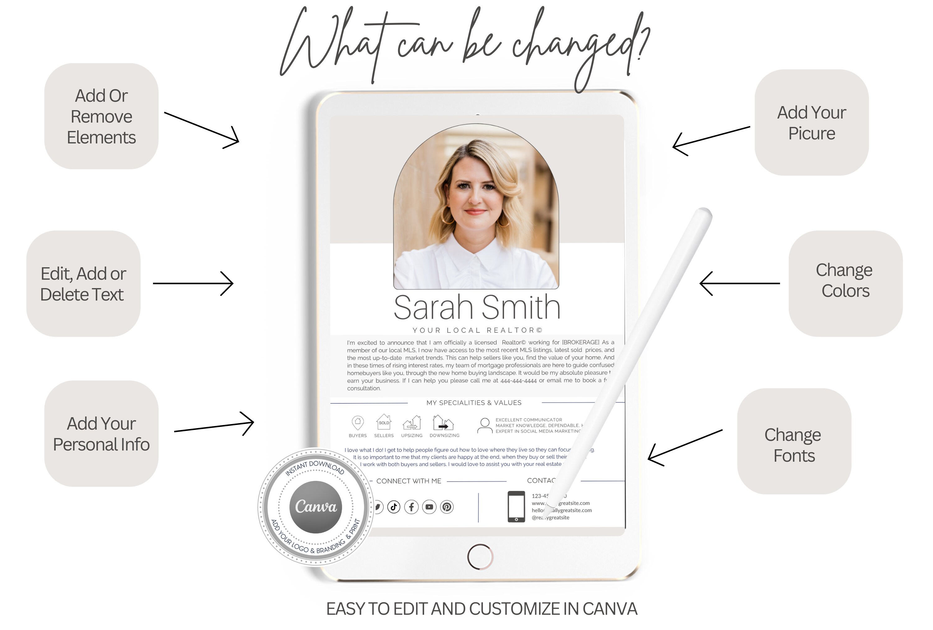 REALTOR INTRODUCTION FLYER, Realtor Letter, Instant Download, Canva ...