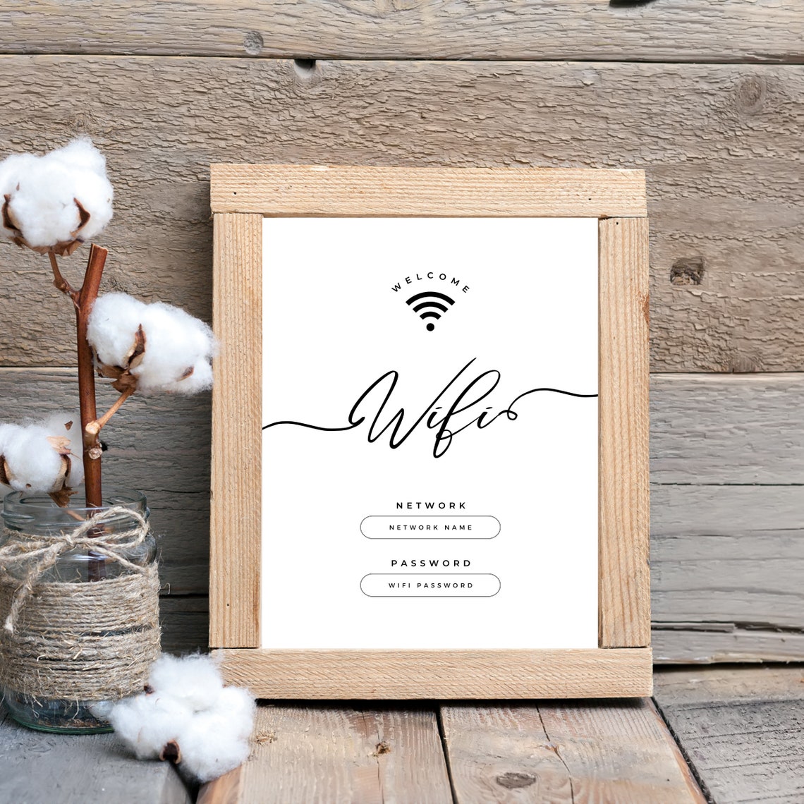 WIFI PASSWORD SIGN | Printable Guest Wi-fi Sign | Digital Download ...