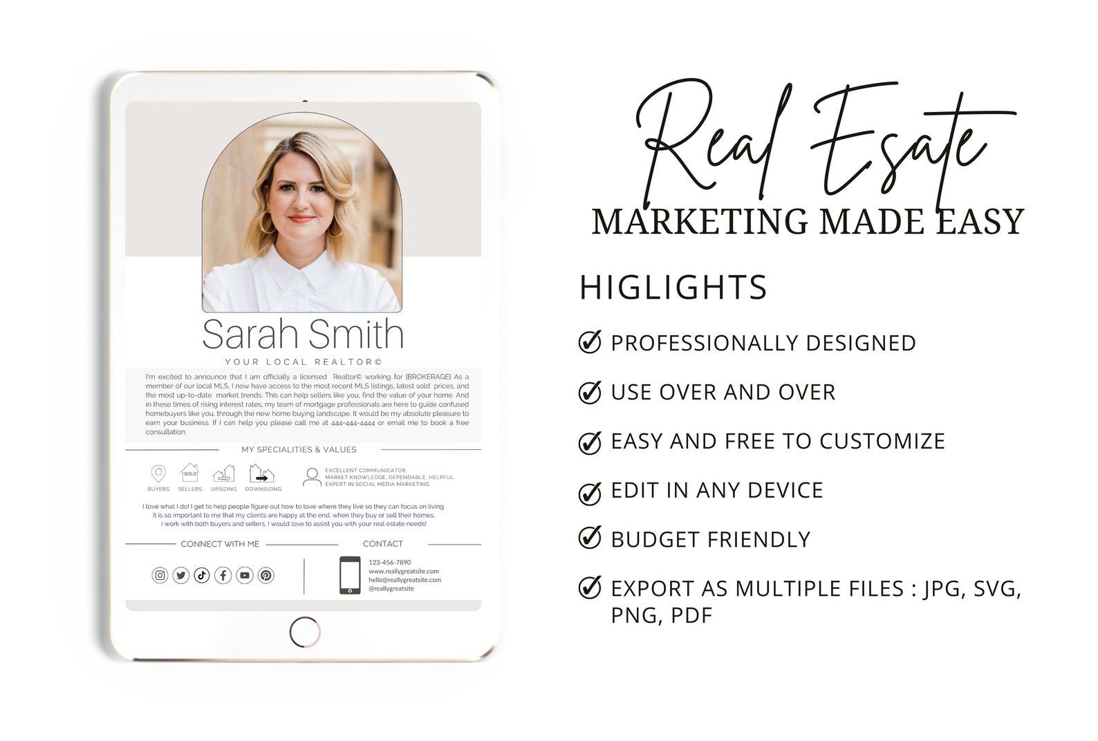 REALTOR INTRODUCTION FLYER, Realtor Letter, Instant Download, Canva ...
