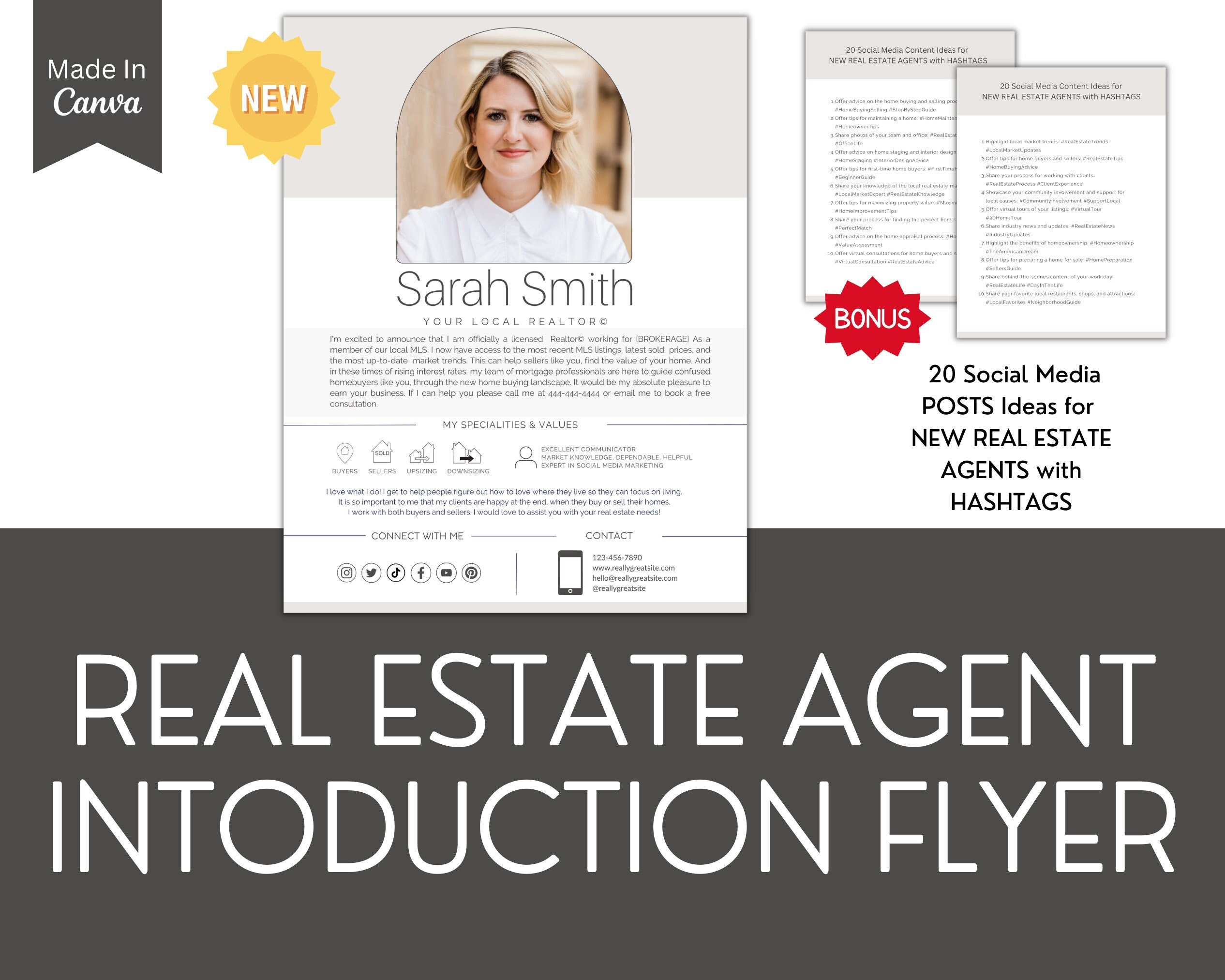 REALTOR INTRODUCTION FLYER, Realtor Letter, Instant Download, Canva ...