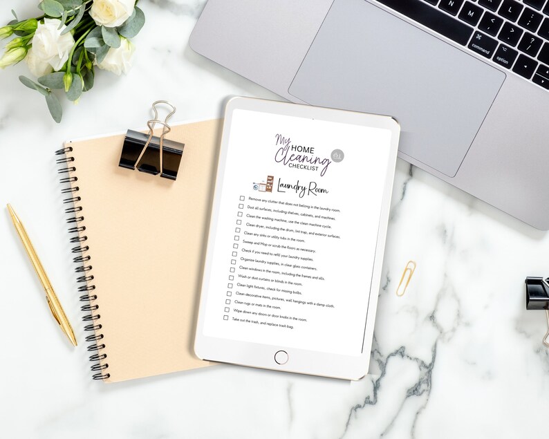 CLEANING CHECKLISTS PRINTABLE Modern Spring Home Cleaning Guide With ...