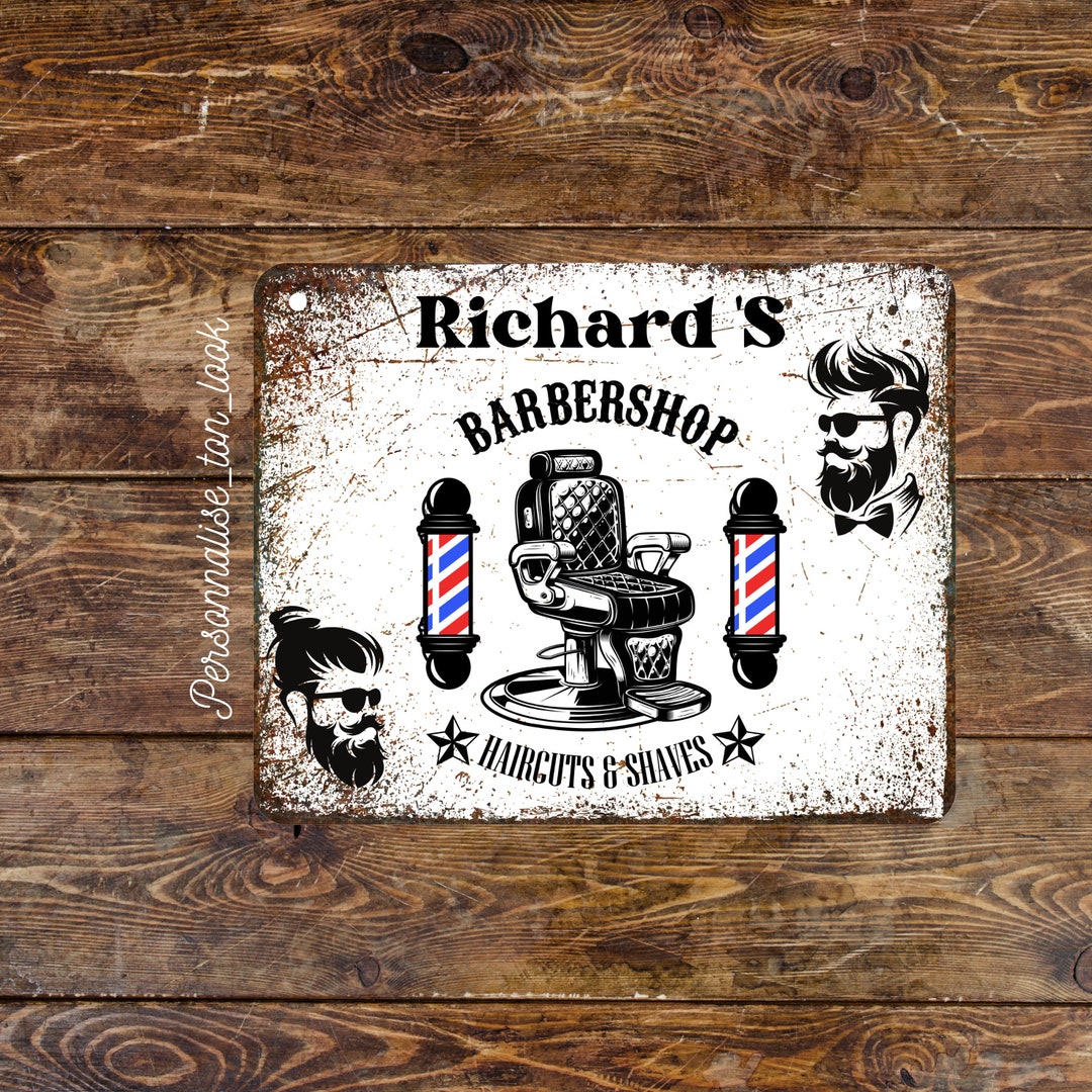 Metal Sign Barber Shop Sign / Personalized Hairdresser Sign Sign ...