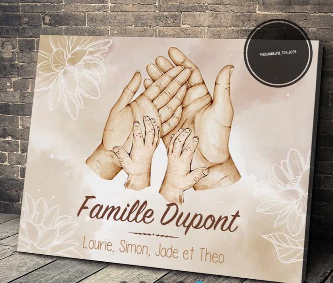Personalized Family Poster, Customizable Printable Family Hands Poster ...