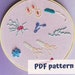 Spooky Science Embroidery Pattern, Skeleton, Lab Biology Embroidery ...