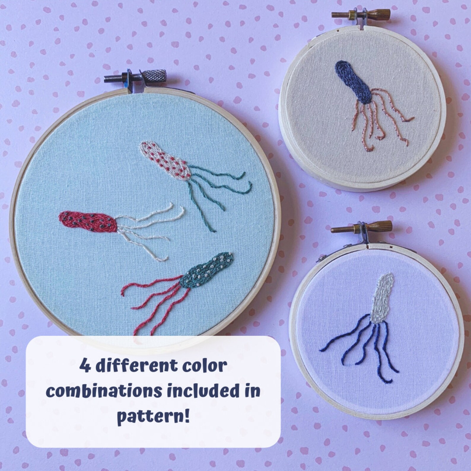 Biology Embroidery Pattern, Bacteria Science Art Embroidery PDF ...