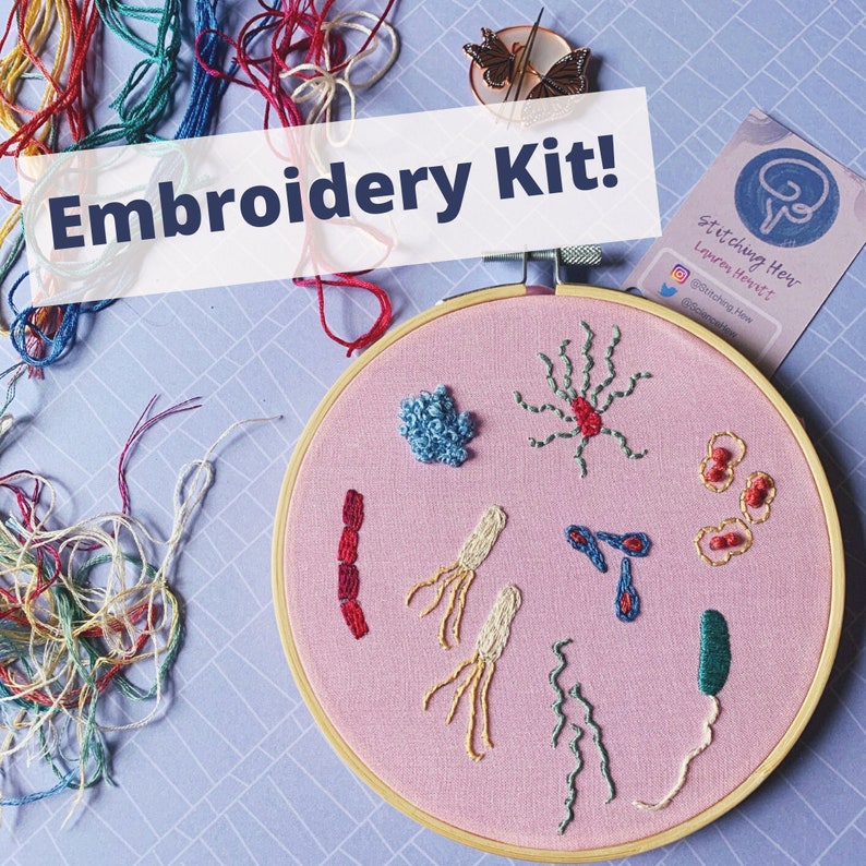 Bacteria Stitch Sampler Biology Embroidery Kit Science Art | Etsy