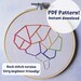 Rainbow Brain Embroidery Pattern, Brainbow, Beginner Embroidery PDF ...