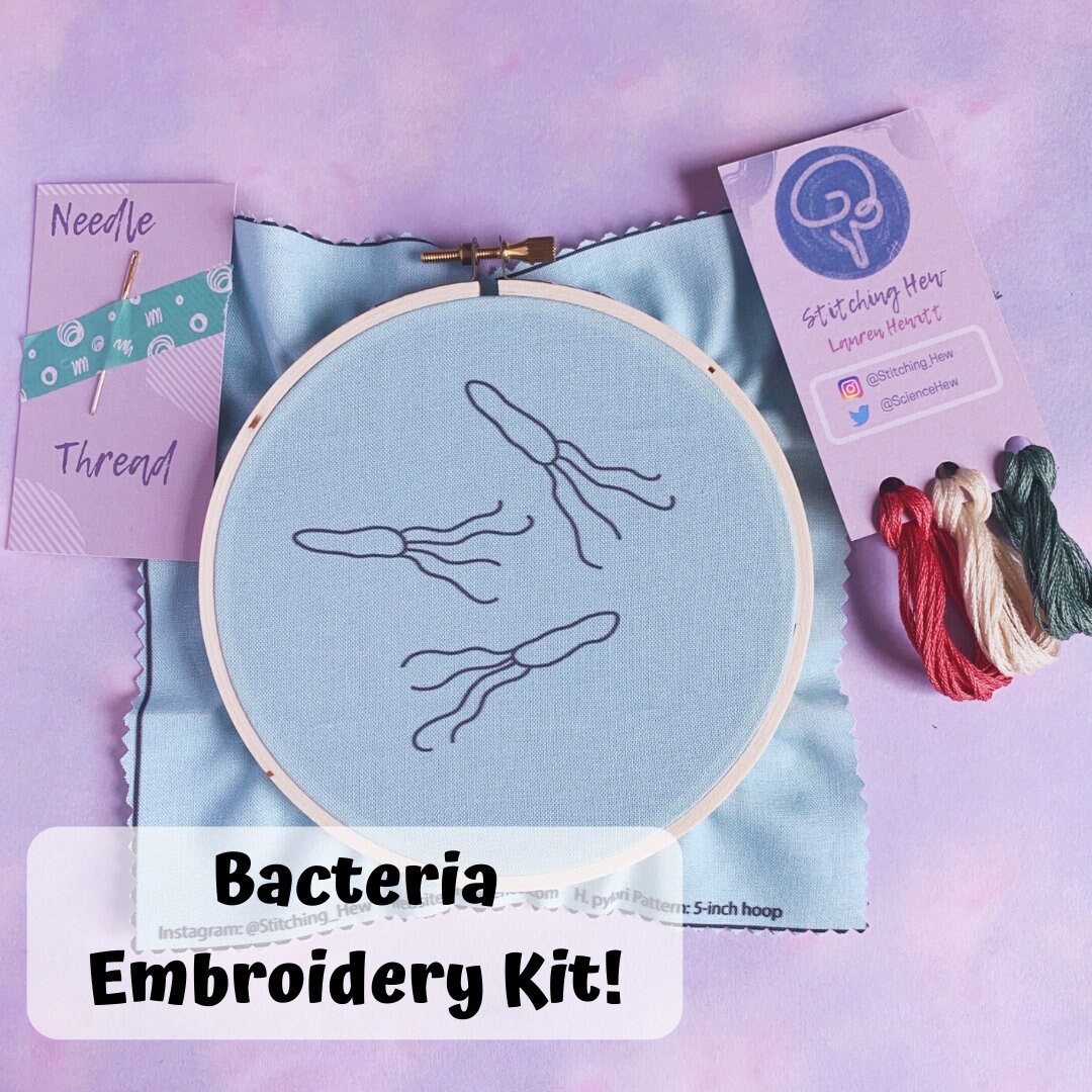 Biology Embroidery Kit, Science Art DIY, Bacteria Art, Petri Dish Art ...